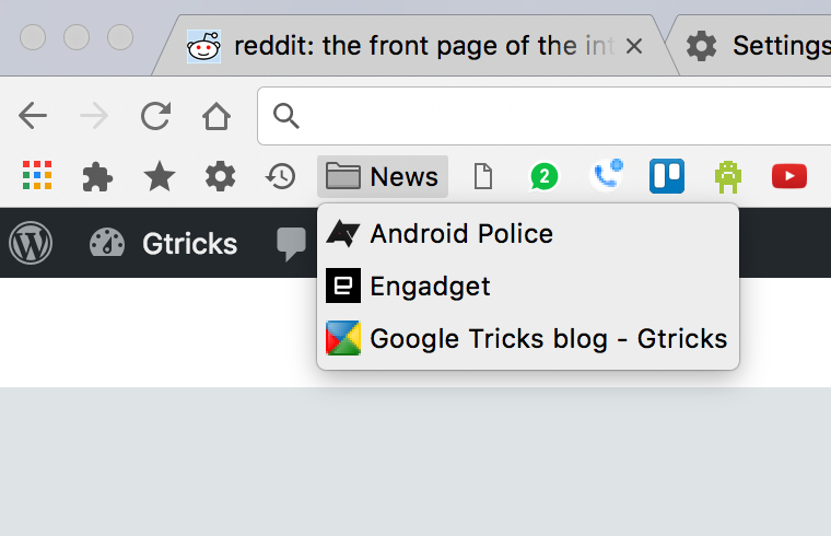 Create Downloads, History, Extensions Shortcut in Your Chrome Bookmarks Bar