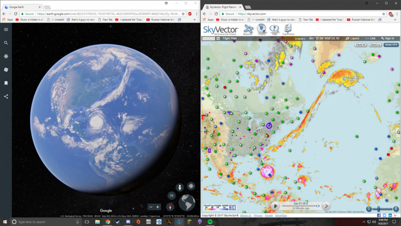 Hurricane Movement: Check Out The Cloud Patterns on Google Earth
